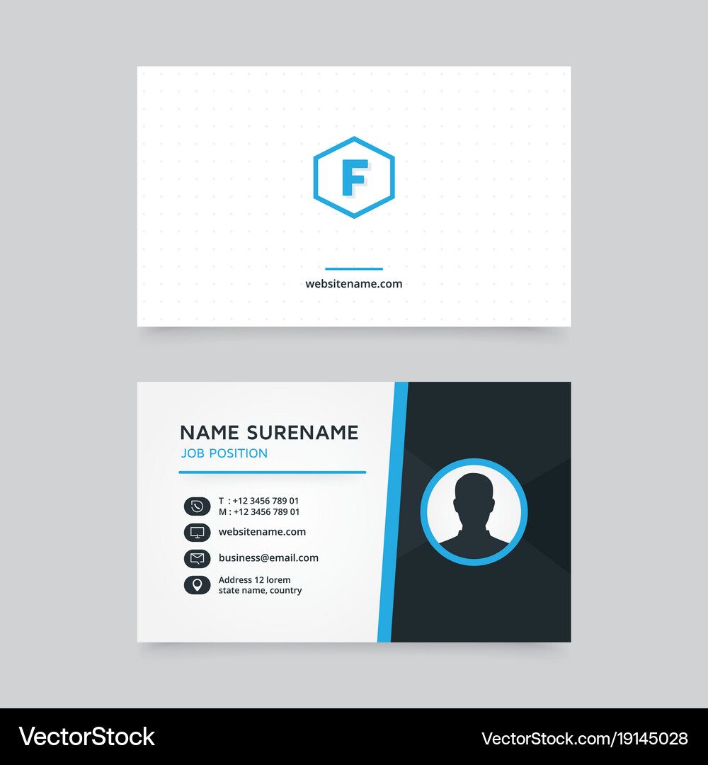 Creative business card design with profile icon Vector Image
