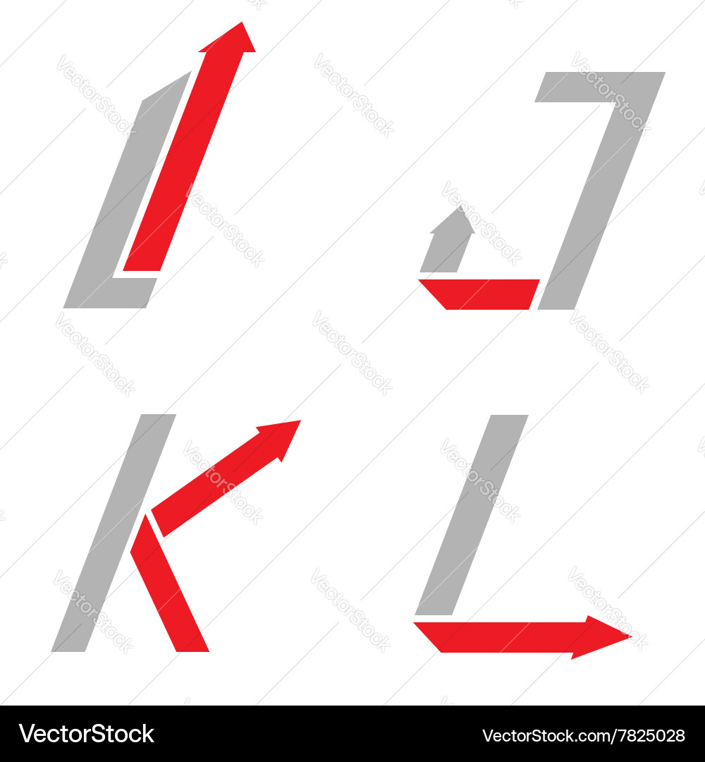 I j k l letters Royalty Free Vector Image - VectorStock