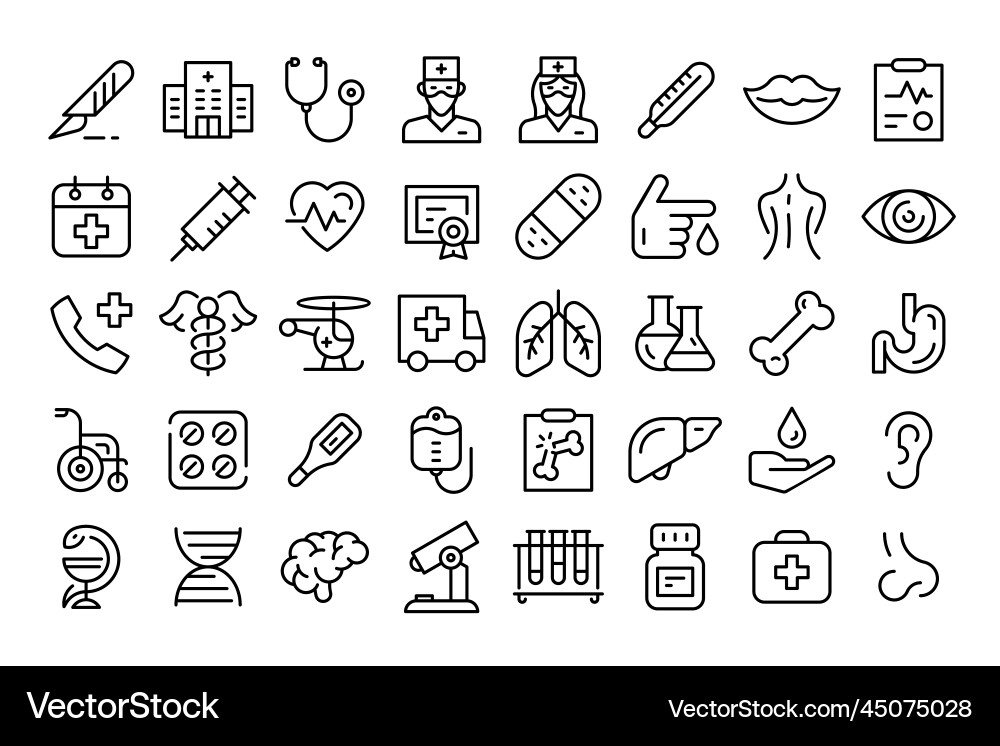 Medical icons set Royalty Free Vector Image - VectorStock