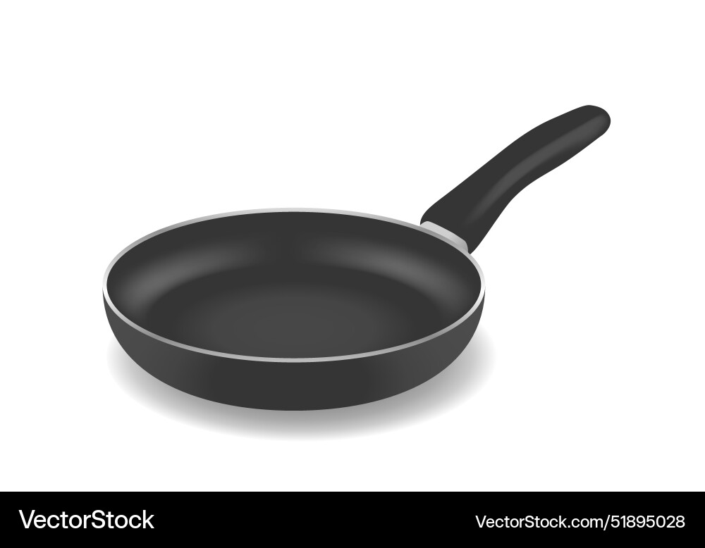 Non-stick polytetrafluoroethylene frying pan with Vector Image