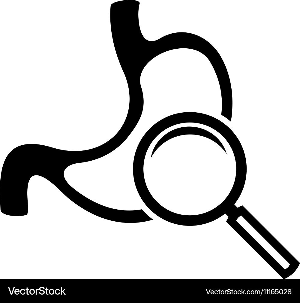 Stomach inspection black icon Royalty Free Vector Image