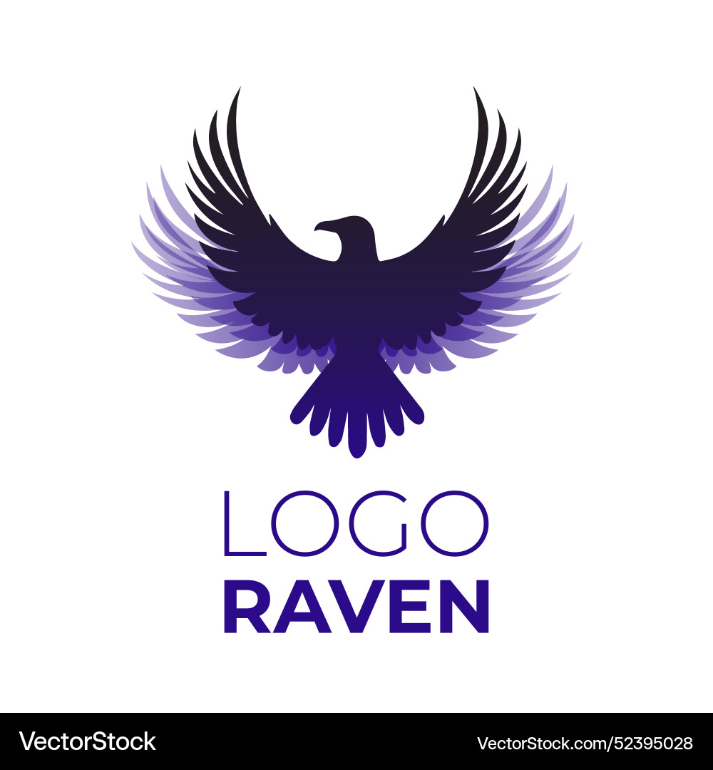 Stylized raven icon image logo symbol or mark Vector Image