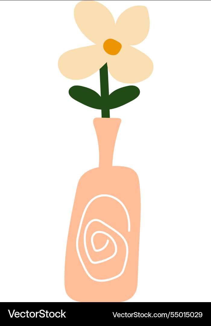 Abstract vase with flower Royalty Free Vector Image