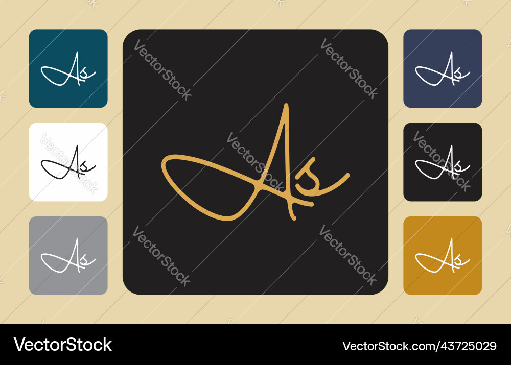 As a s initial handwriting Royalty Free Vector Image