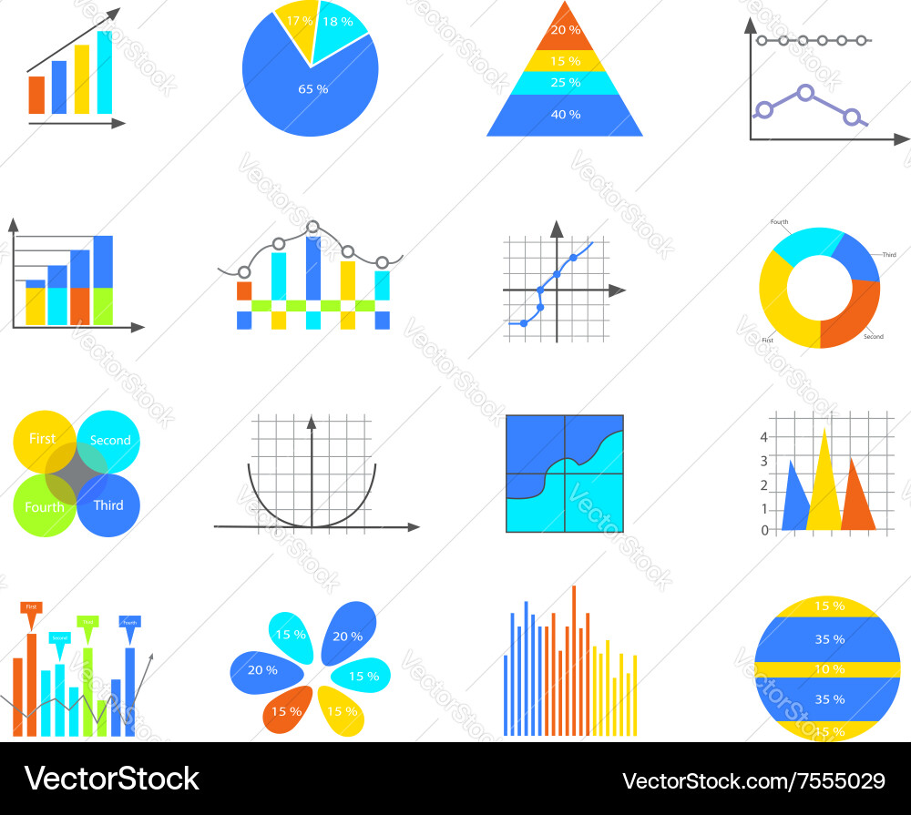 Business data elements Royalty Free Vector Image