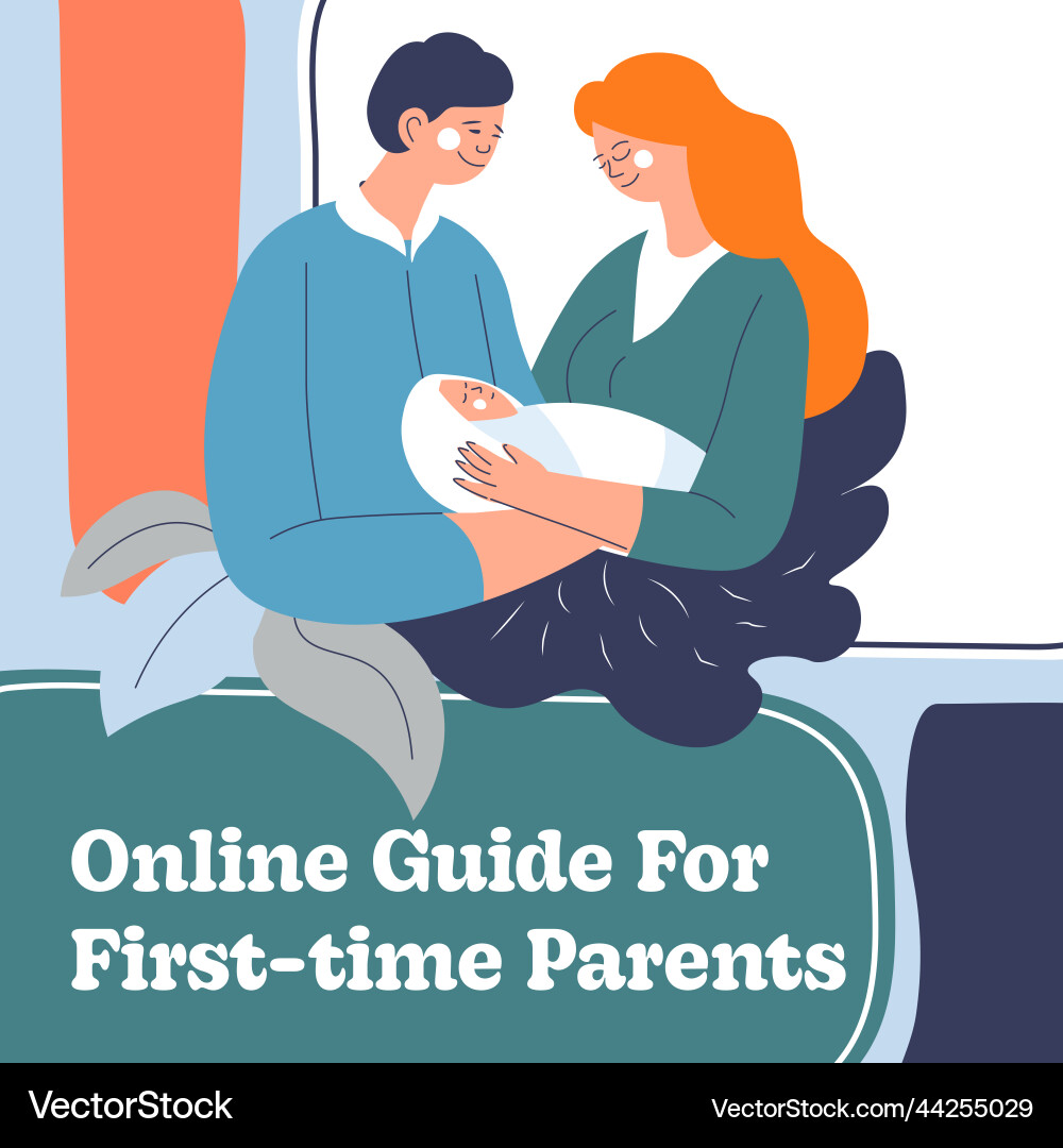 First Time Parent Guide - Tips & Support Vector Image