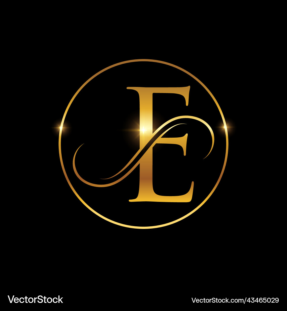 Golden cursive luxury monogram logo initial Vector Image