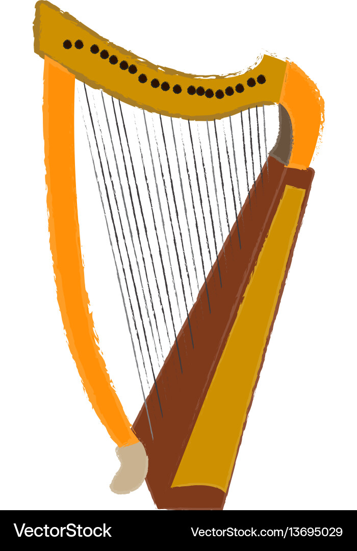 Isolated harp Royalty Free Vector Image - VectorStock
