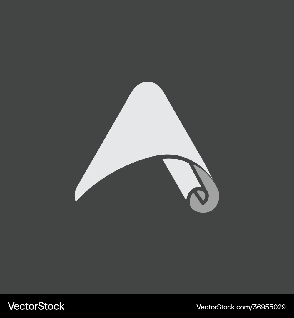 Letter a paper logo Royalty Free Vector Image - VectorStock