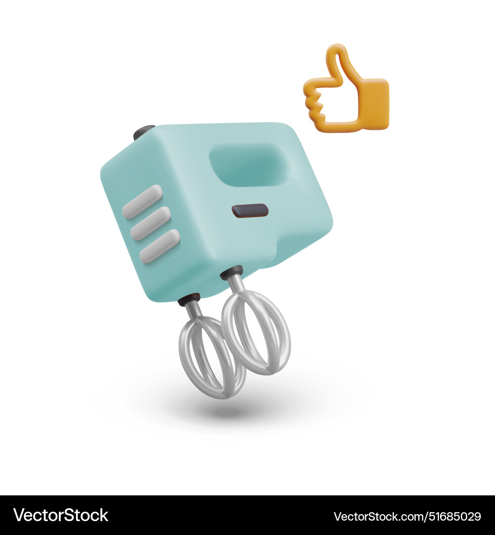 Realistic blue mixer for kitchen home equipment Vector Image