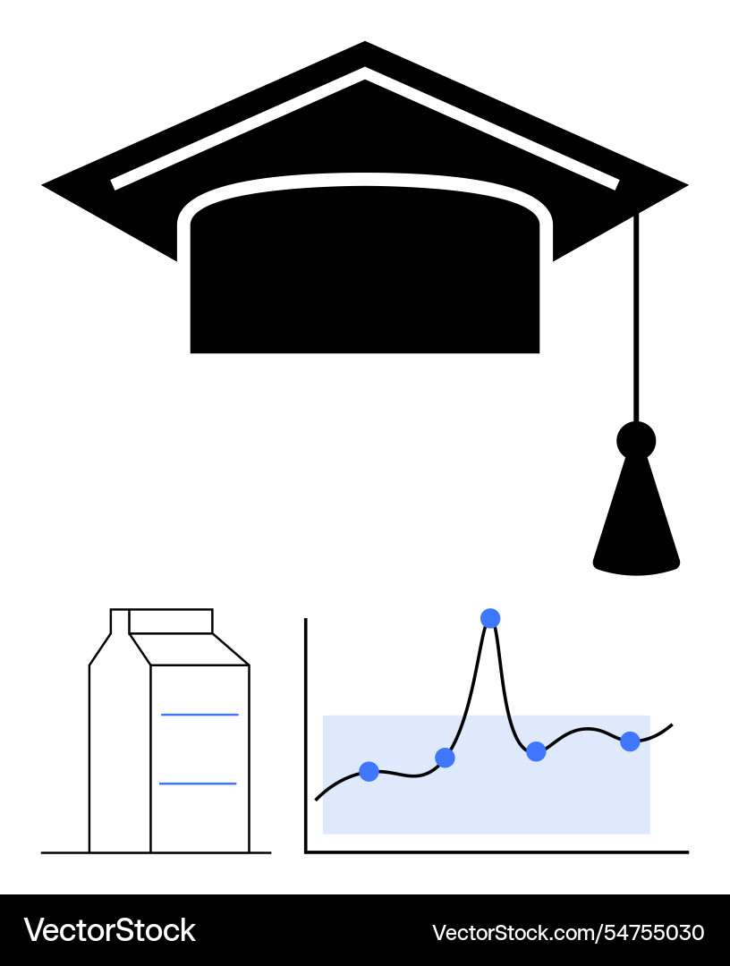 Education and data analysis in modern learning Vector Image