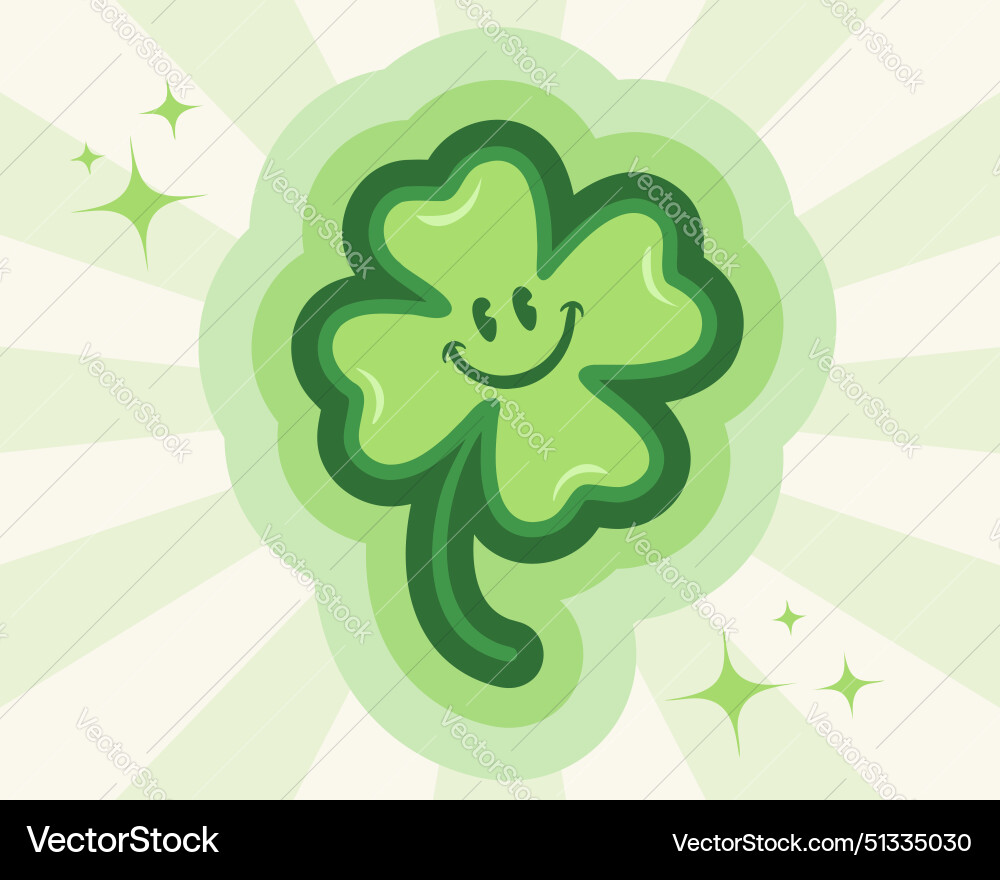 Four leaf lucky clover for st patricks day Vector Image