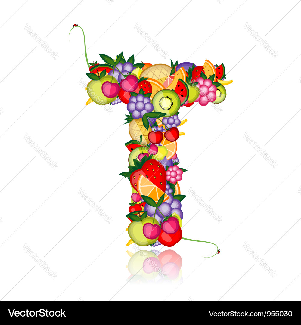 Fruit Letter Alphabet Illustration Royalty Free Vector Image