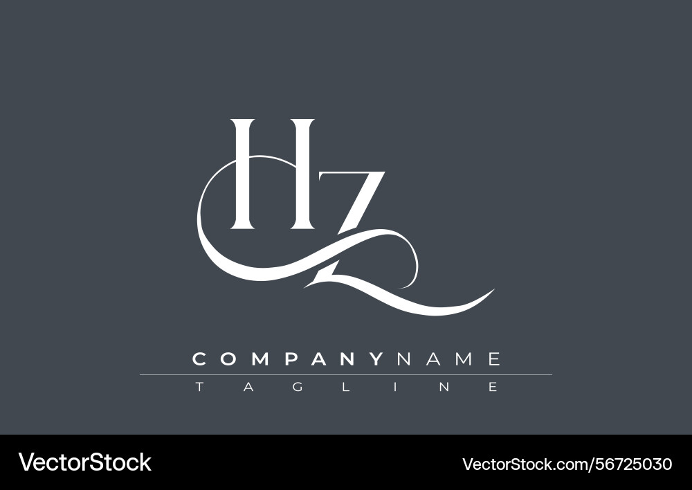 Initial hz logo design Royalty Free Vector Image