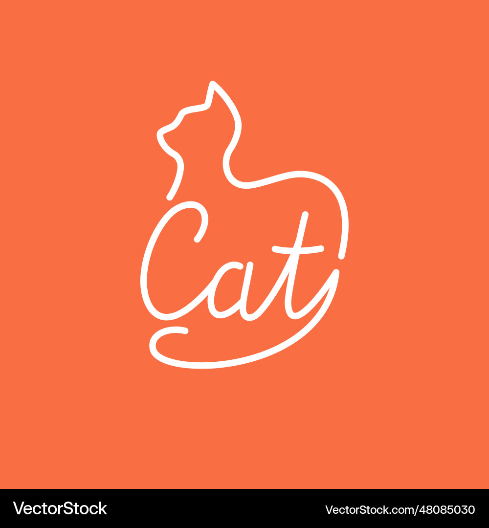 Minimalistic and stylish cat emblem modern Vector Image