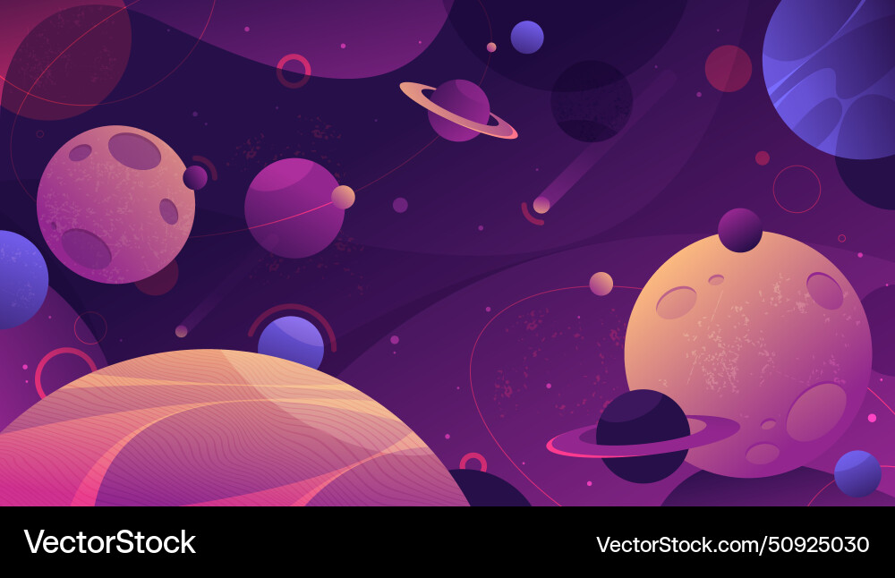 Outer space with planets background planet Vector Image