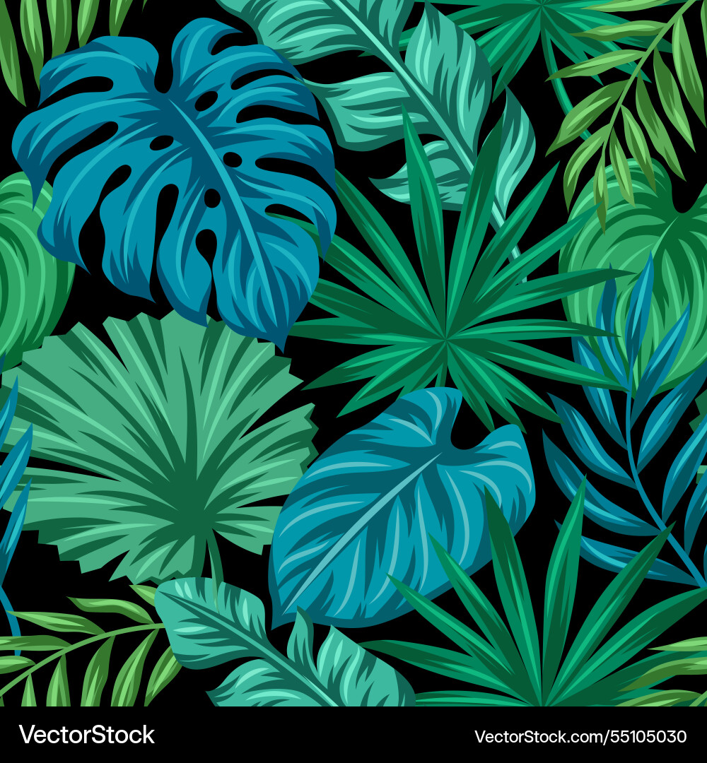Pattern with stylized palm leaves decorative Vector Image