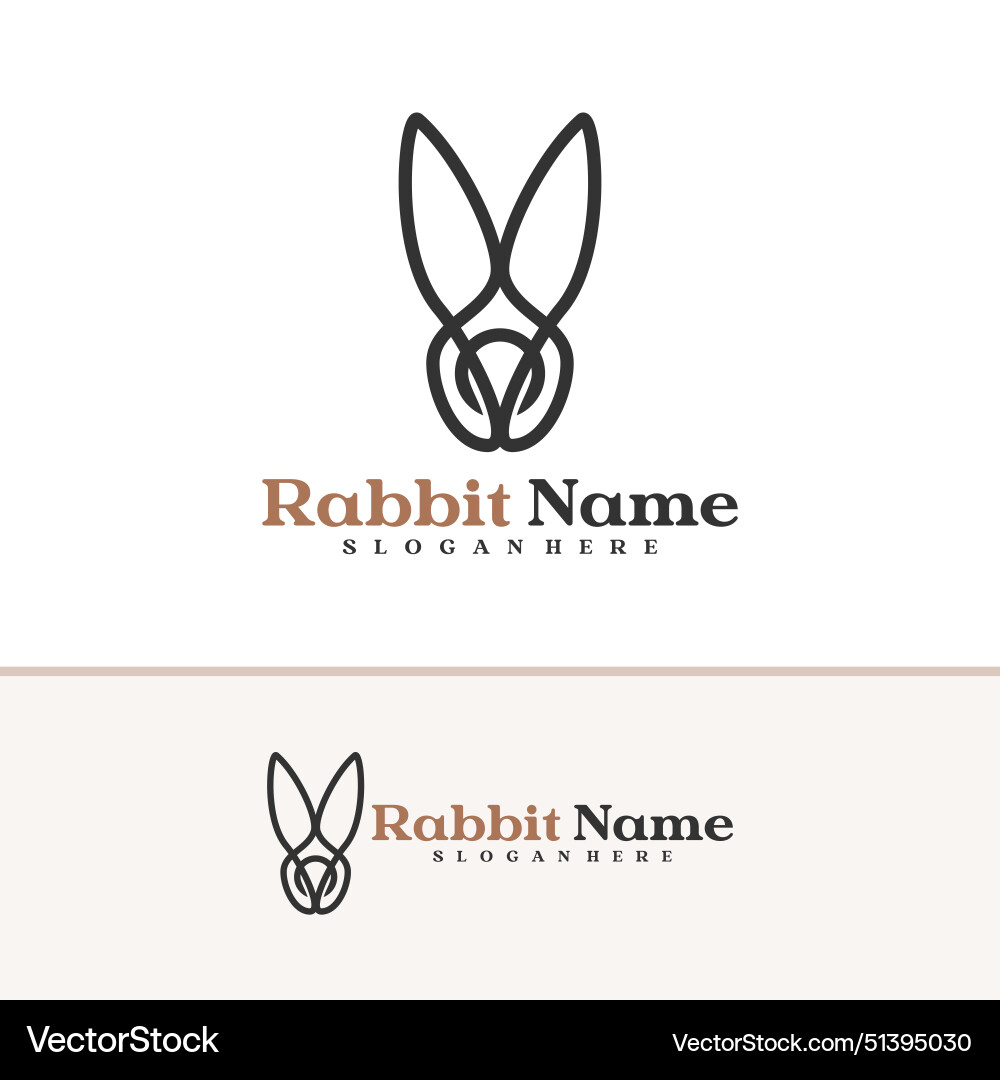 Rabbit logo template creative head Royalty Free Vector Image