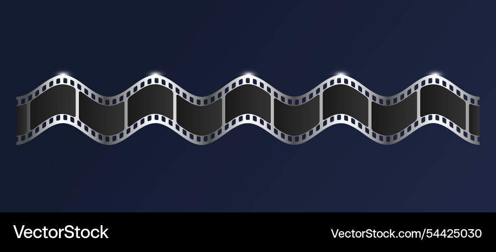 Shiny silver wavy film strip negative Royalty Free Vector