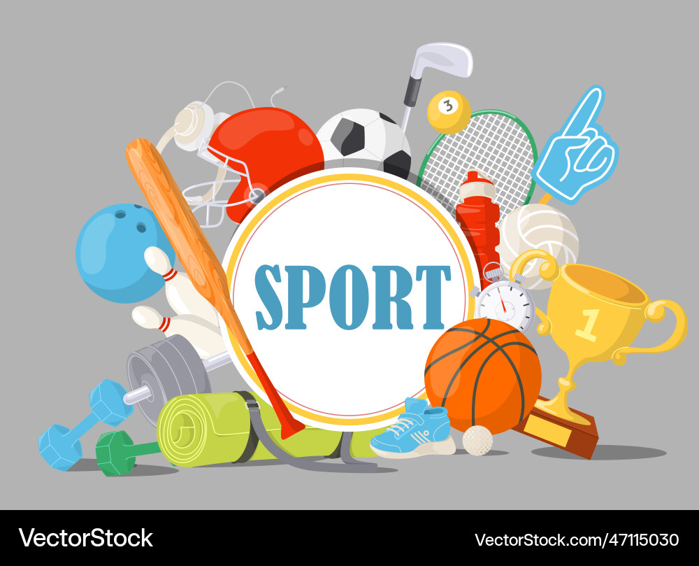 Sport poster design template Royalty Free Vector Image