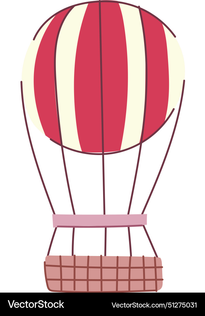 Bright hot air balloon cartoon Royalty Free Vector Image