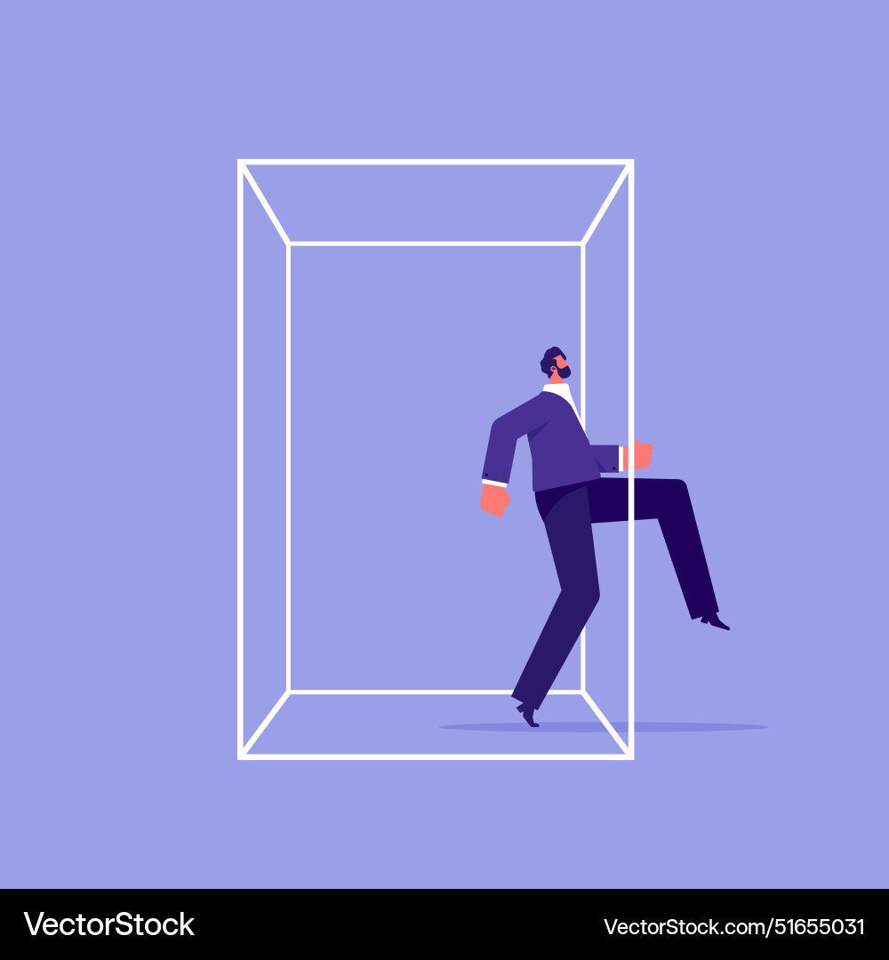 Challenge to escape from safe zone and achieve Vector Image