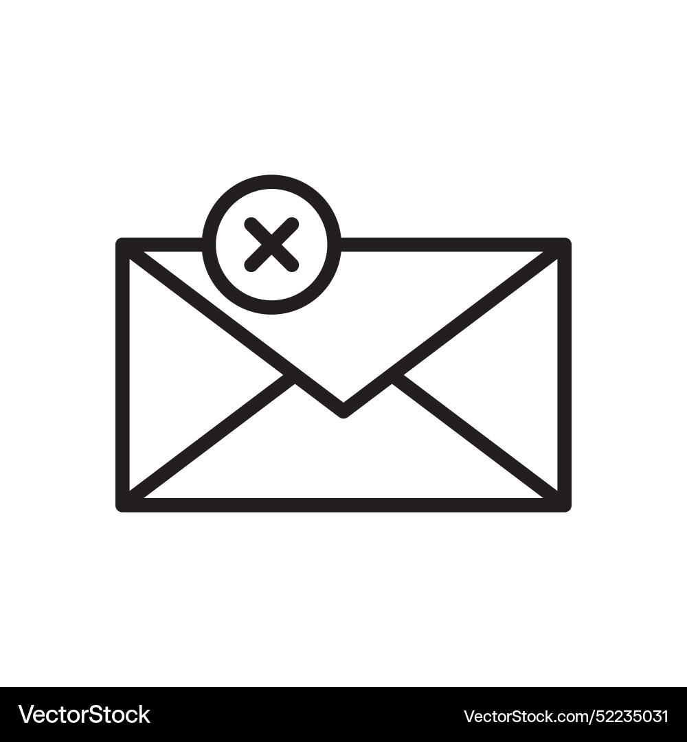 Close mail icon black line art logo Royalty Free Vector