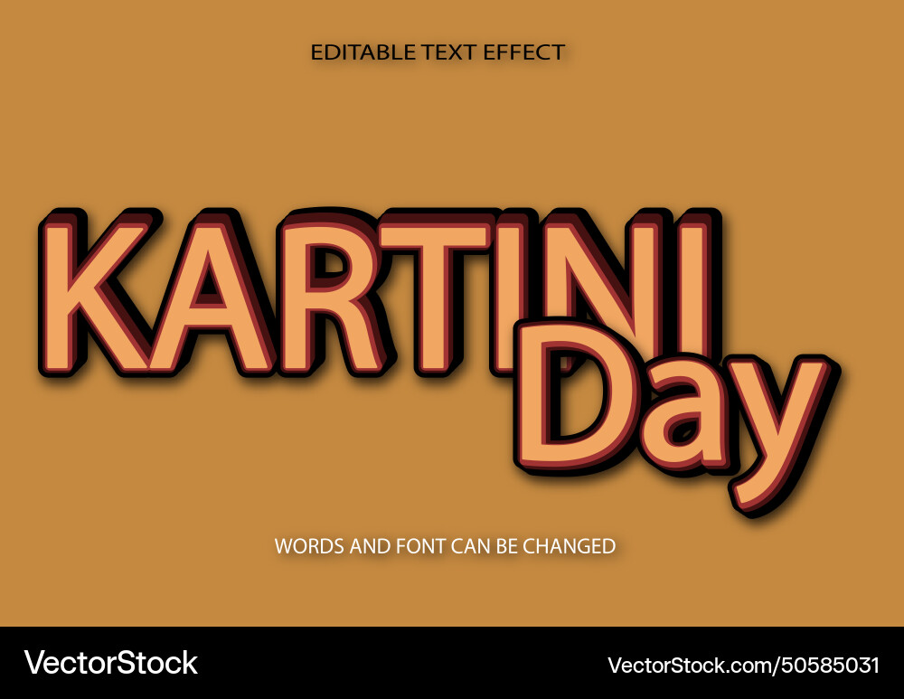 Day editable text effect Royalty Free Vector Image