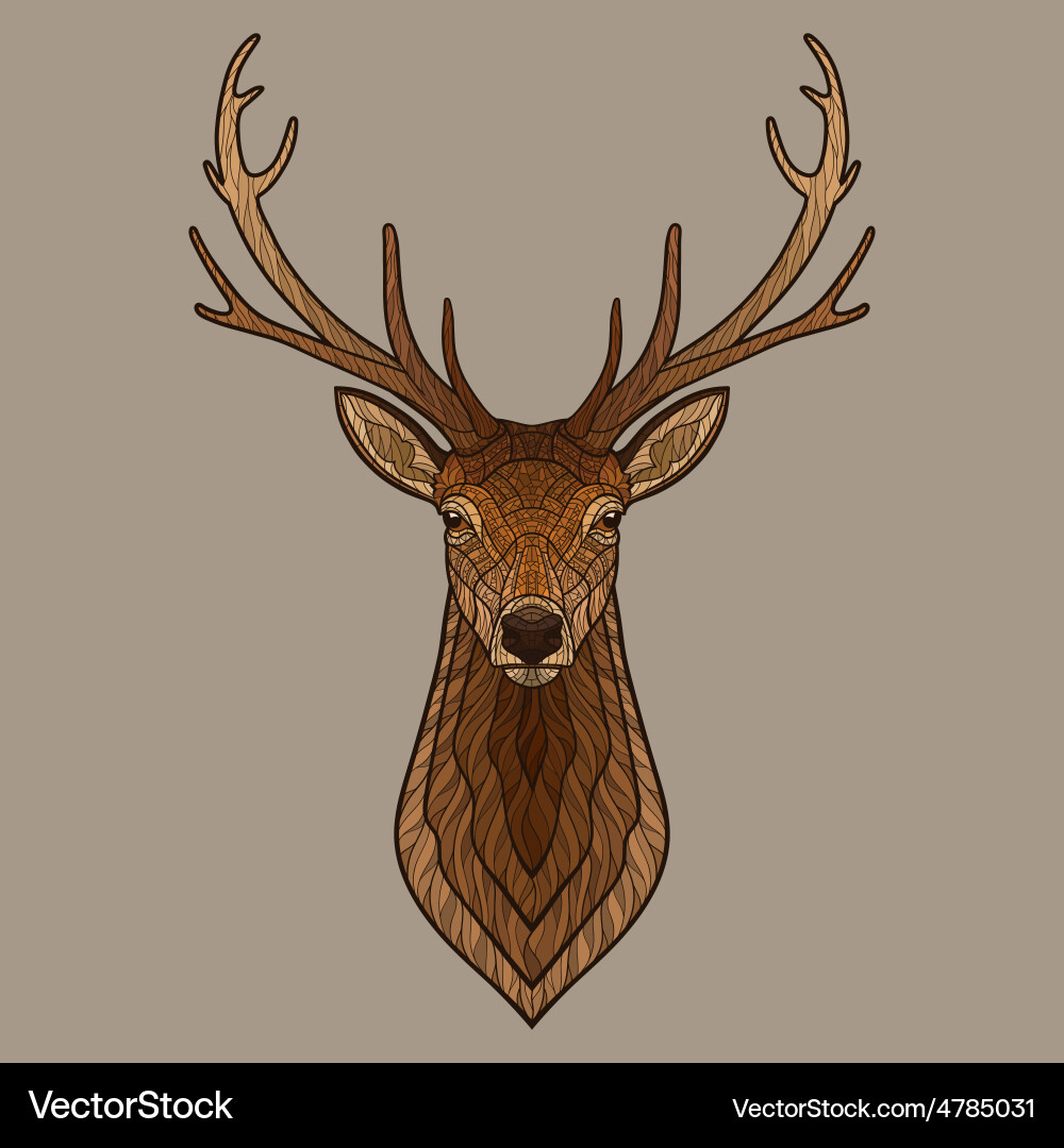 Deer head Royalty Free Vector Image - VectorStock