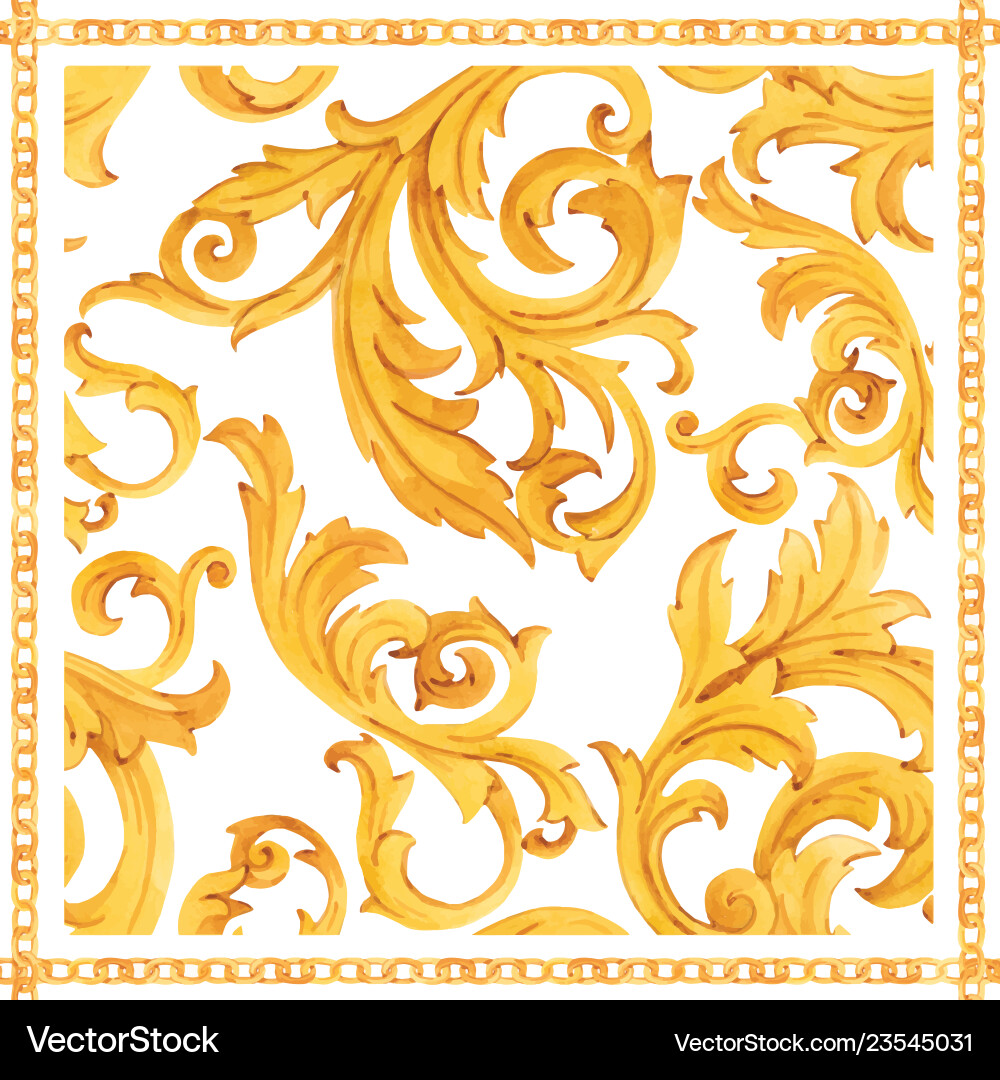 Golden baroque rich luxury pattern Royalty Free Vector Image
