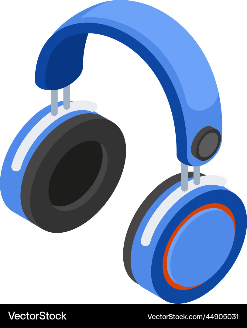 Isometric headphones Royalty Free Vector Image