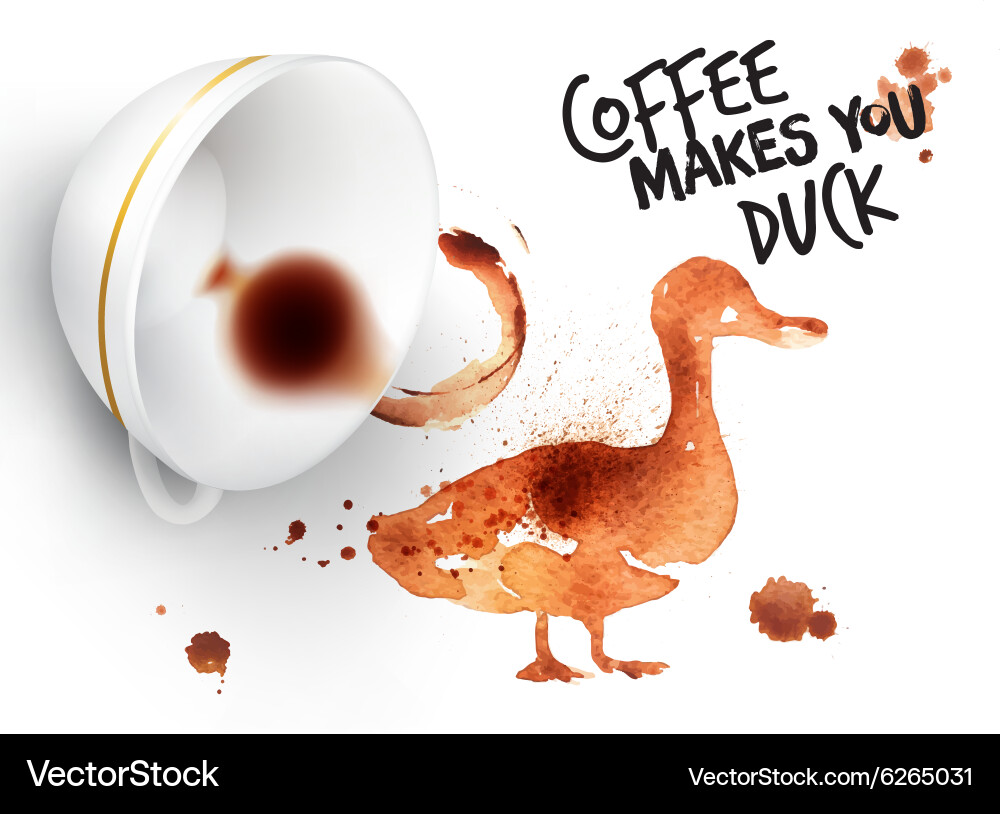 Poster wild coffee duck Royalty Free Vector Image