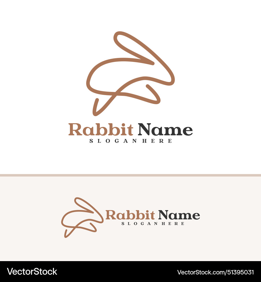Rabbit logo template creative head Royalty Free Vector Image