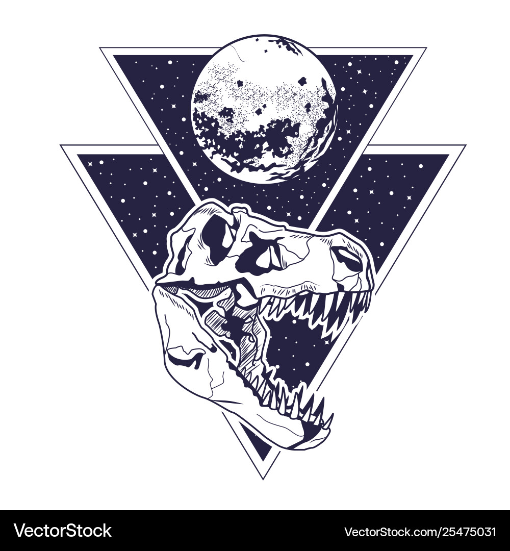 Retro Rock T-Rex Emblem Royalty Free Vector Image