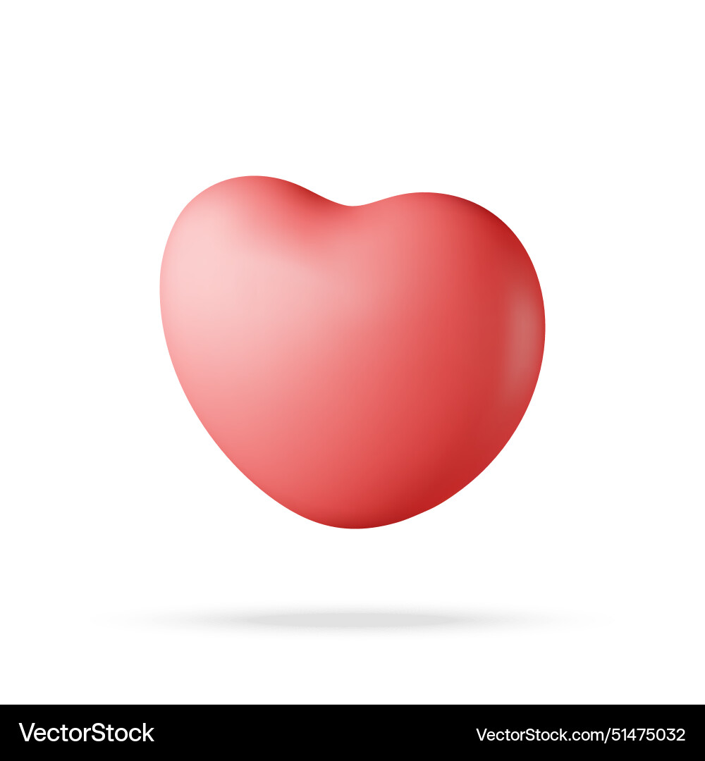 3d red heart isolated on white Royalty Free Vector Image