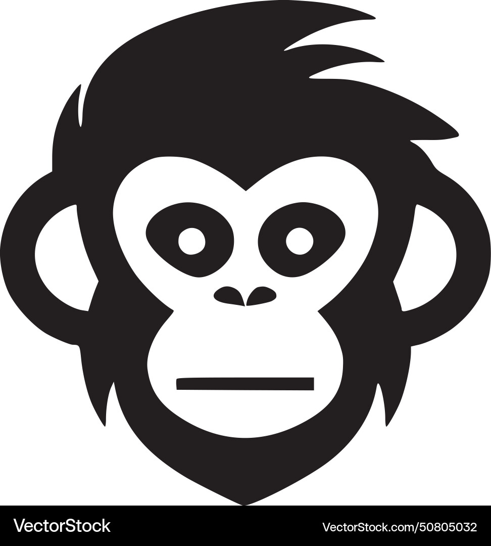Affe - schwarz und weiß Lizenzfreies Vektorbild