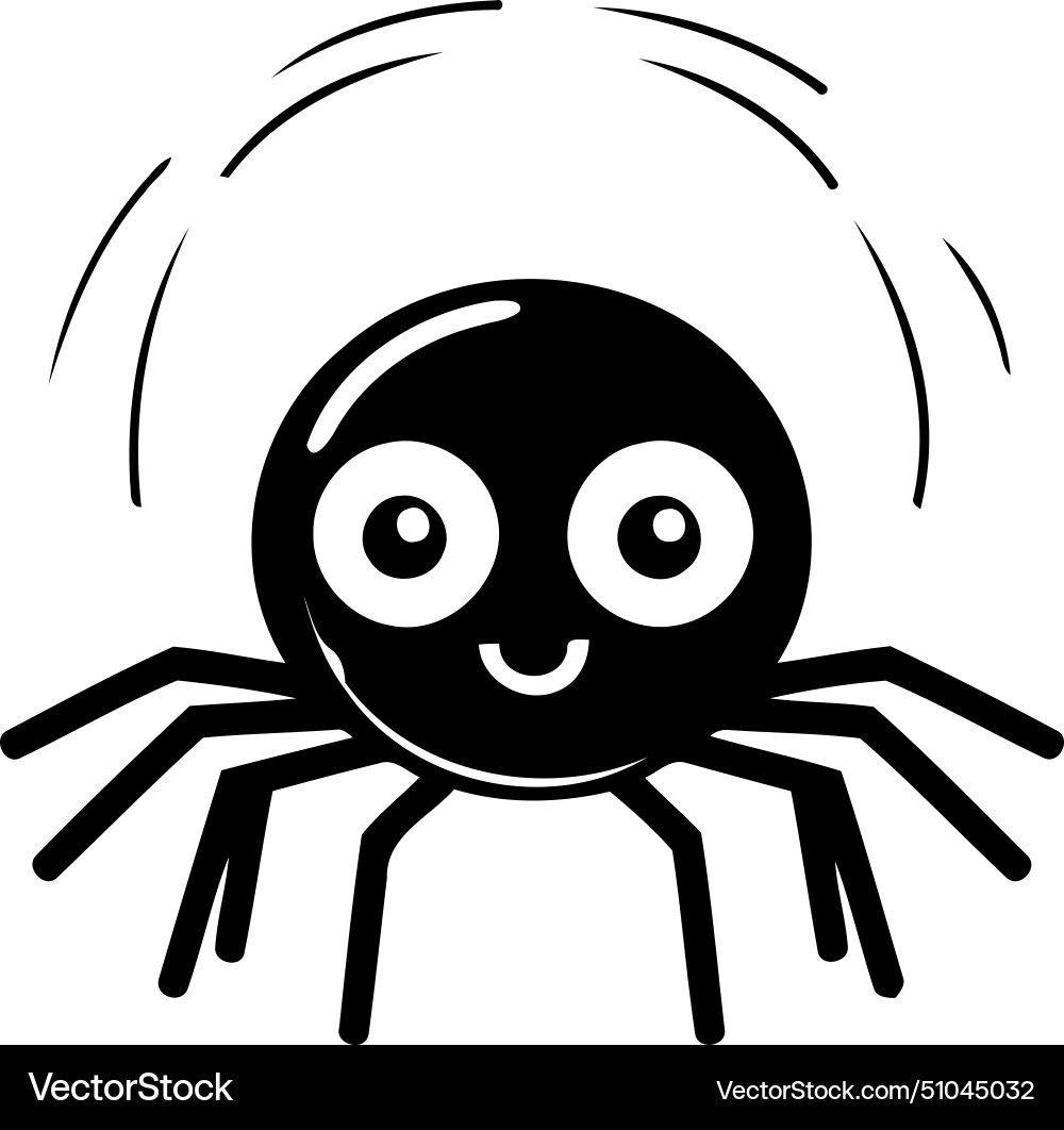 Cartoon spider in flat style isolated on white Vector Image