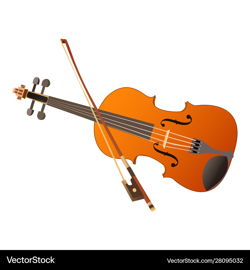 Cute Cartoon Violin (28095032) – Royalty-Free Vector | VectorStock