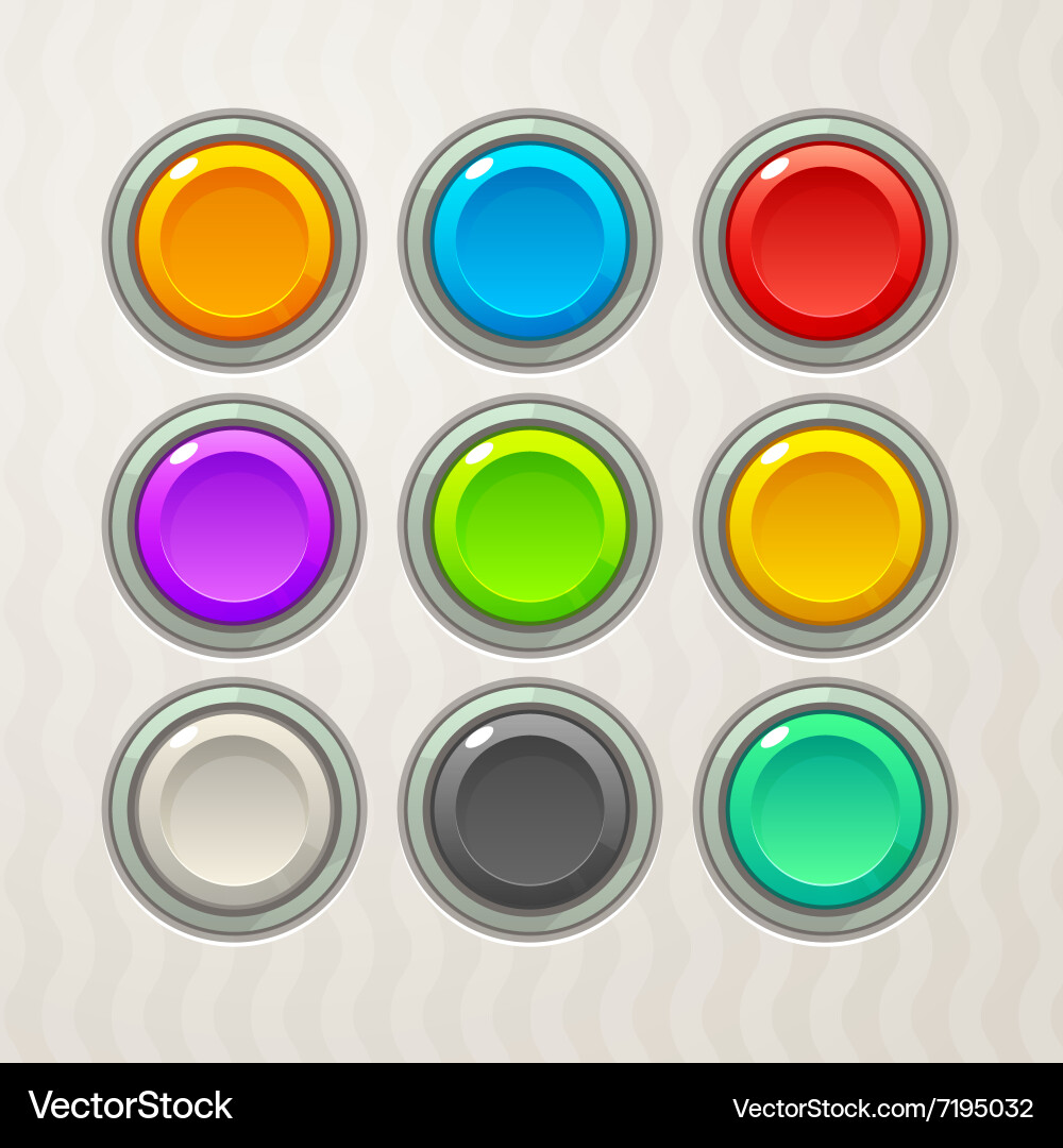 Game Button Collection Royalty Free Vector Image
