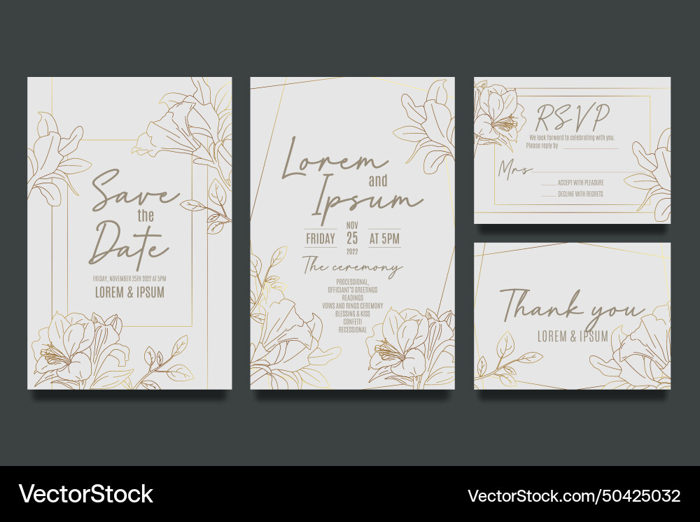 Hand draw wedding invitation template Royalty Free Vector