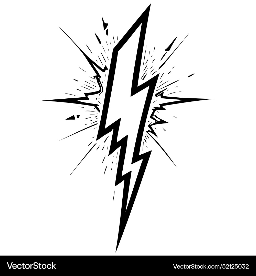 Hand Drawn Lightning Bolt Royalty Free Vector Image