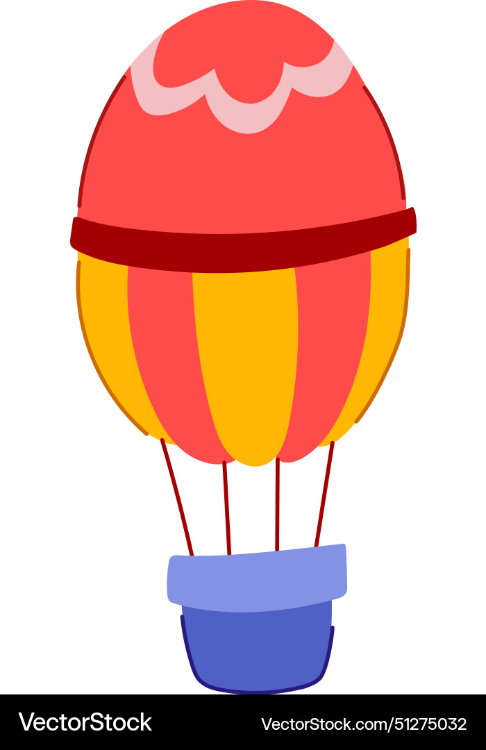 High hot air balloon cartoon Royalty Free Vector Image