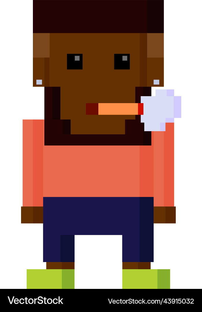 Man smoking pixel 8 bit Royalty Free Vector Image