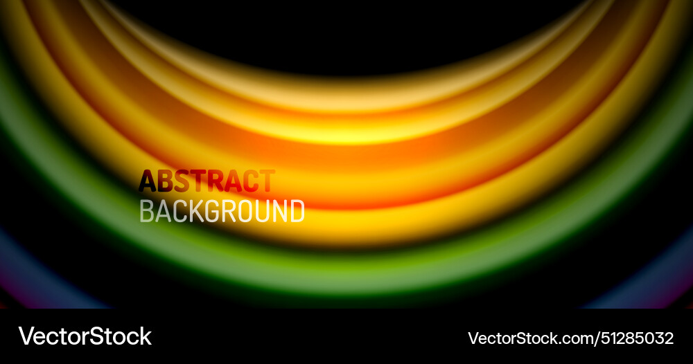 Rainbow color wave lines on black techno Vector Image