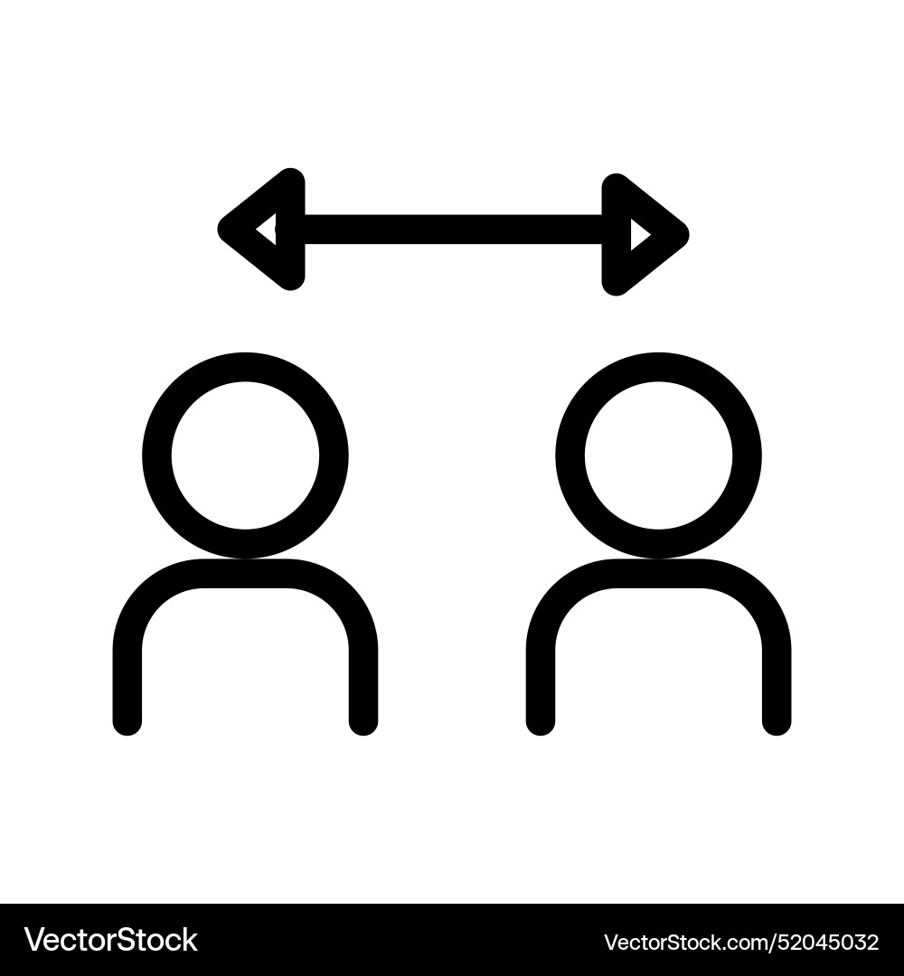 Social distancing icon design in filled Royalty Free Vector