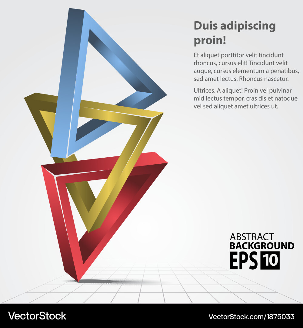 3d shapes triangles abstract Royalty Free Vector Image