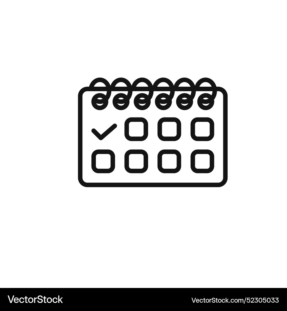Calendar icon outline collection in black Vector Image