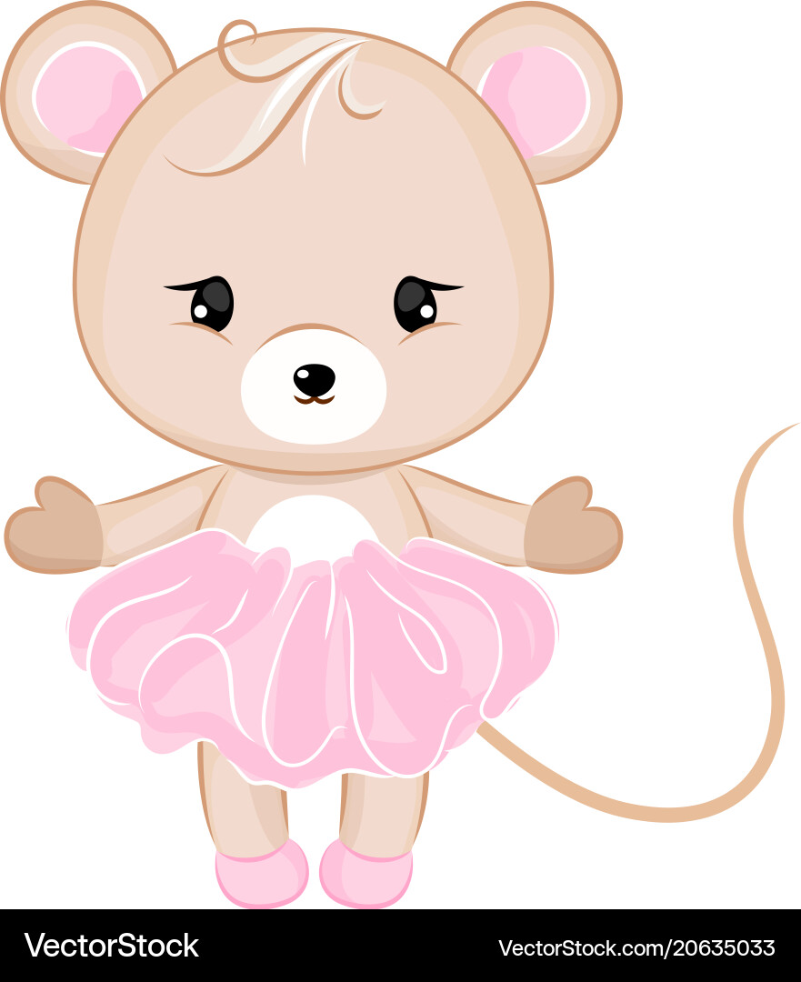 Cartoon mouse in dress Royalty Free Vector Image