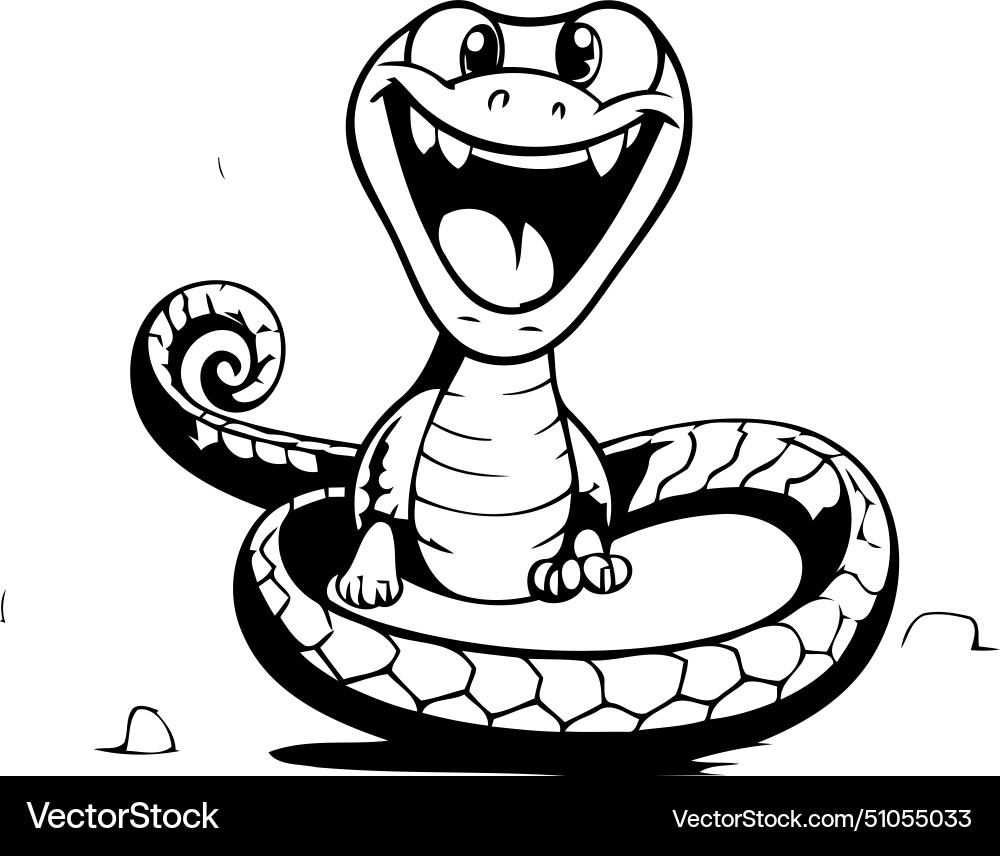 Cute cartoon snake for your design eps10 Vector Image