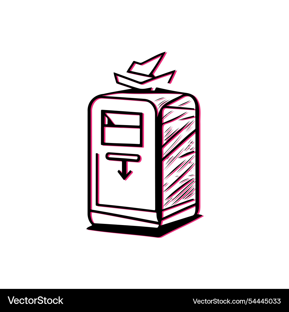 Doodle mailbox icon concept of communication Vector Image
